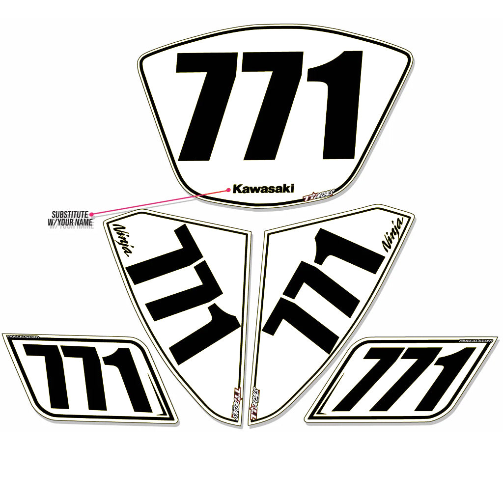 ZX6 R 2009-2017 Race Numberplate Set – SEVENTY SEVEN DECALS LLC